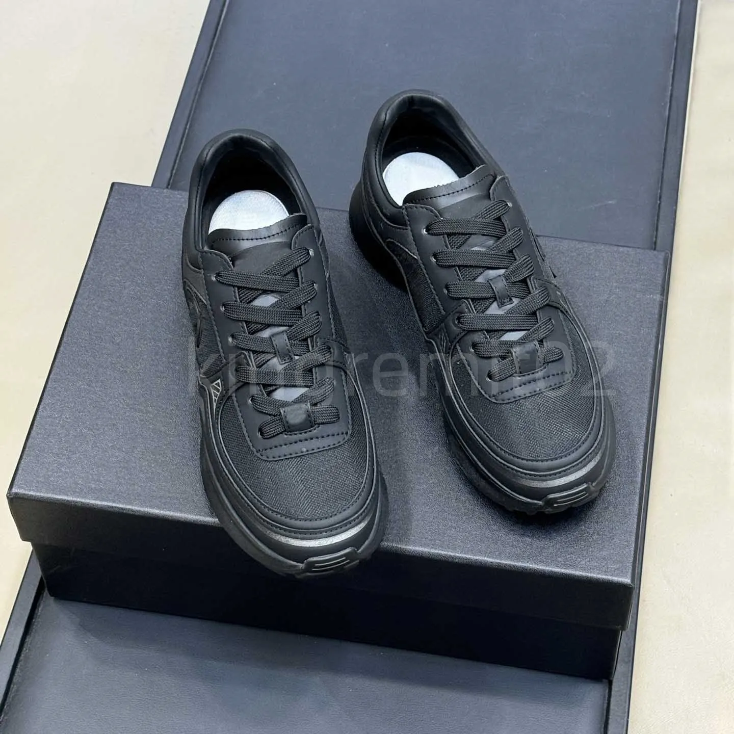Bulk Vintage Caffskin Reflective Black Platform Sneakers For Men And ...