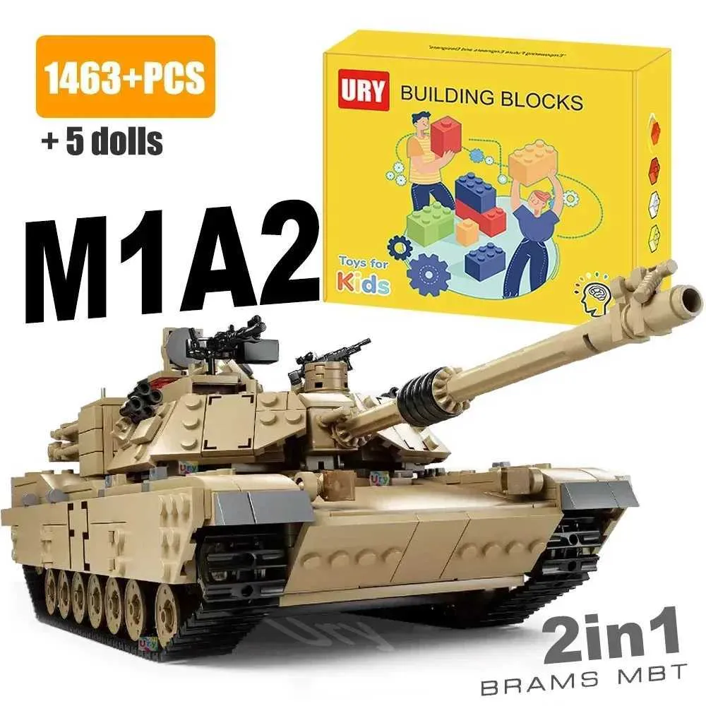 2in1 Wooden WW2 Military M1A2 Abrams MBT Tank Model with Cannon Chariot ...