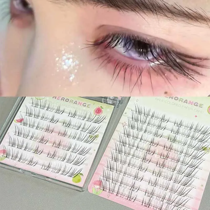 No Glue Self-adhesive False Eyelashes Single Cluster Upper Lashes DIY ...