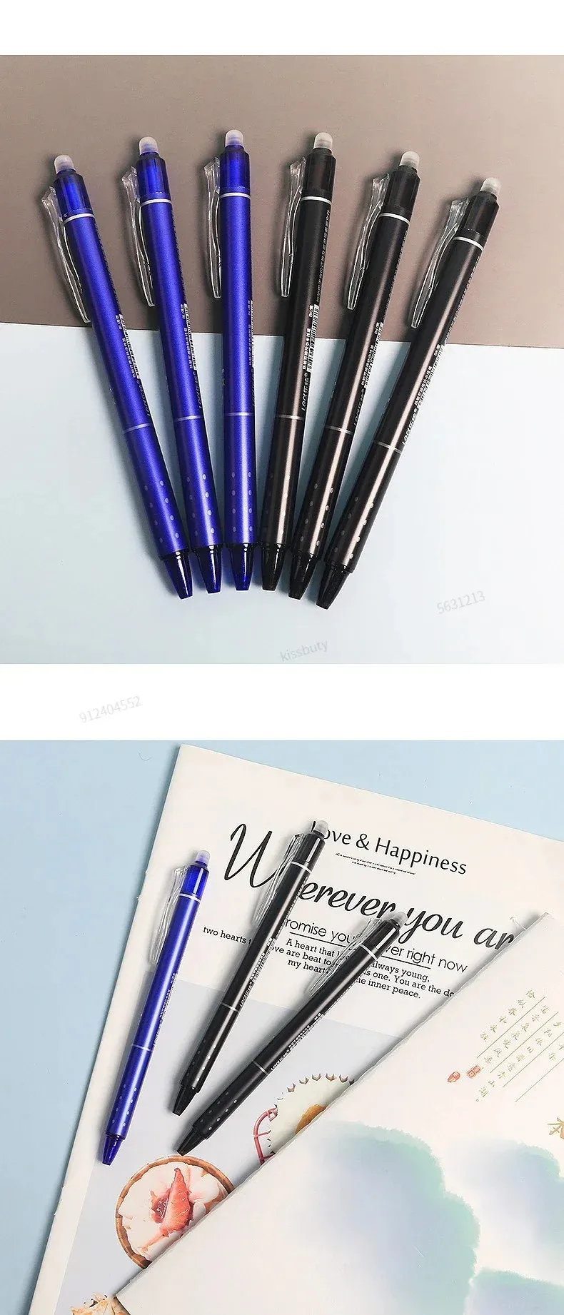 Press Erasable Gel Pen 0.5mm Large Capacity Refill Rods Replaceable ...