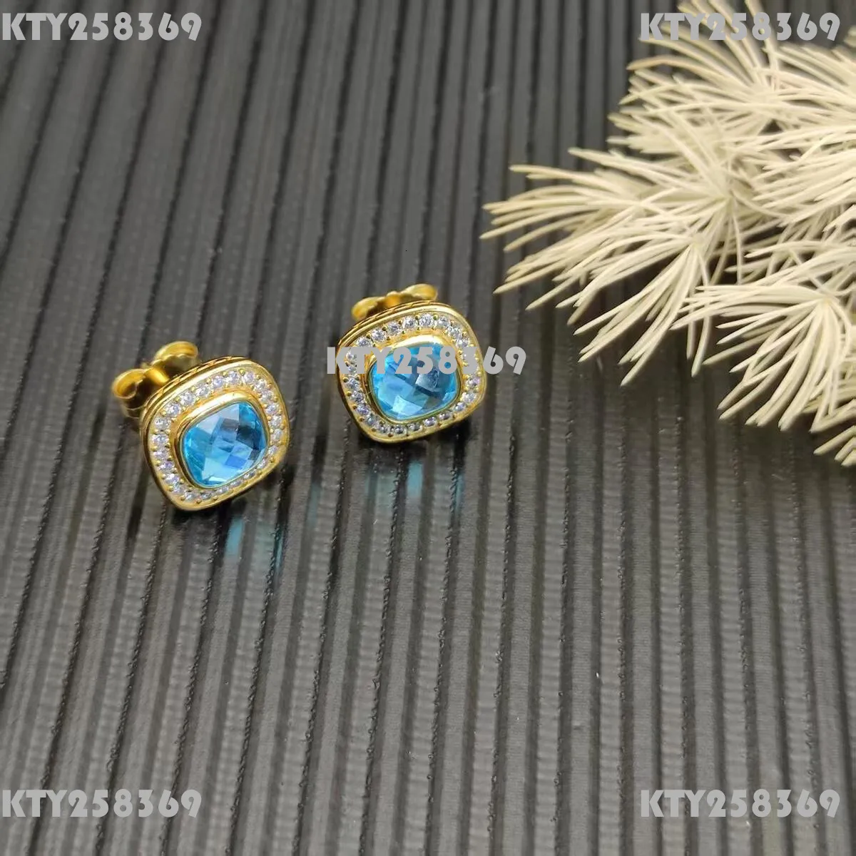 Davidlys Titanium Earrings for Men with Moonstone Red Stone 18K Gold ...