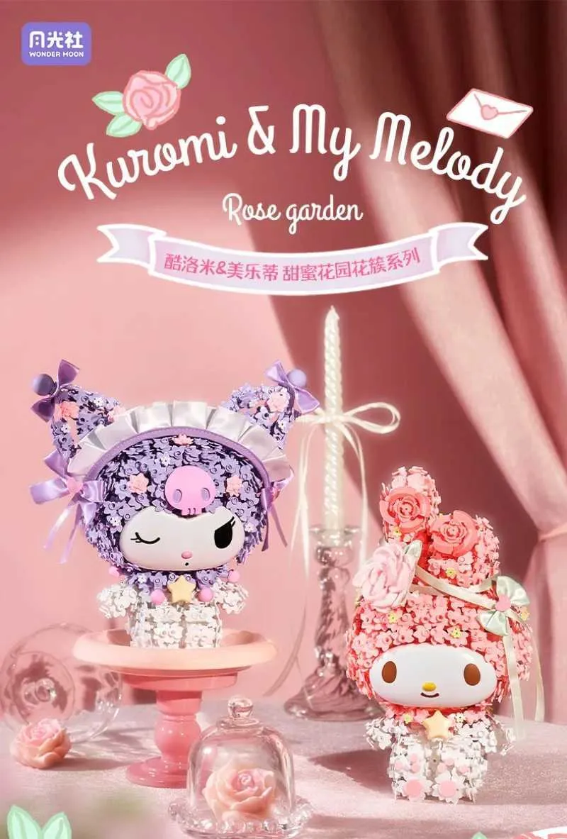 Sanrio Wonder Moon Building Blocks Flower Cluster Puzzle Kuromi Melody ...