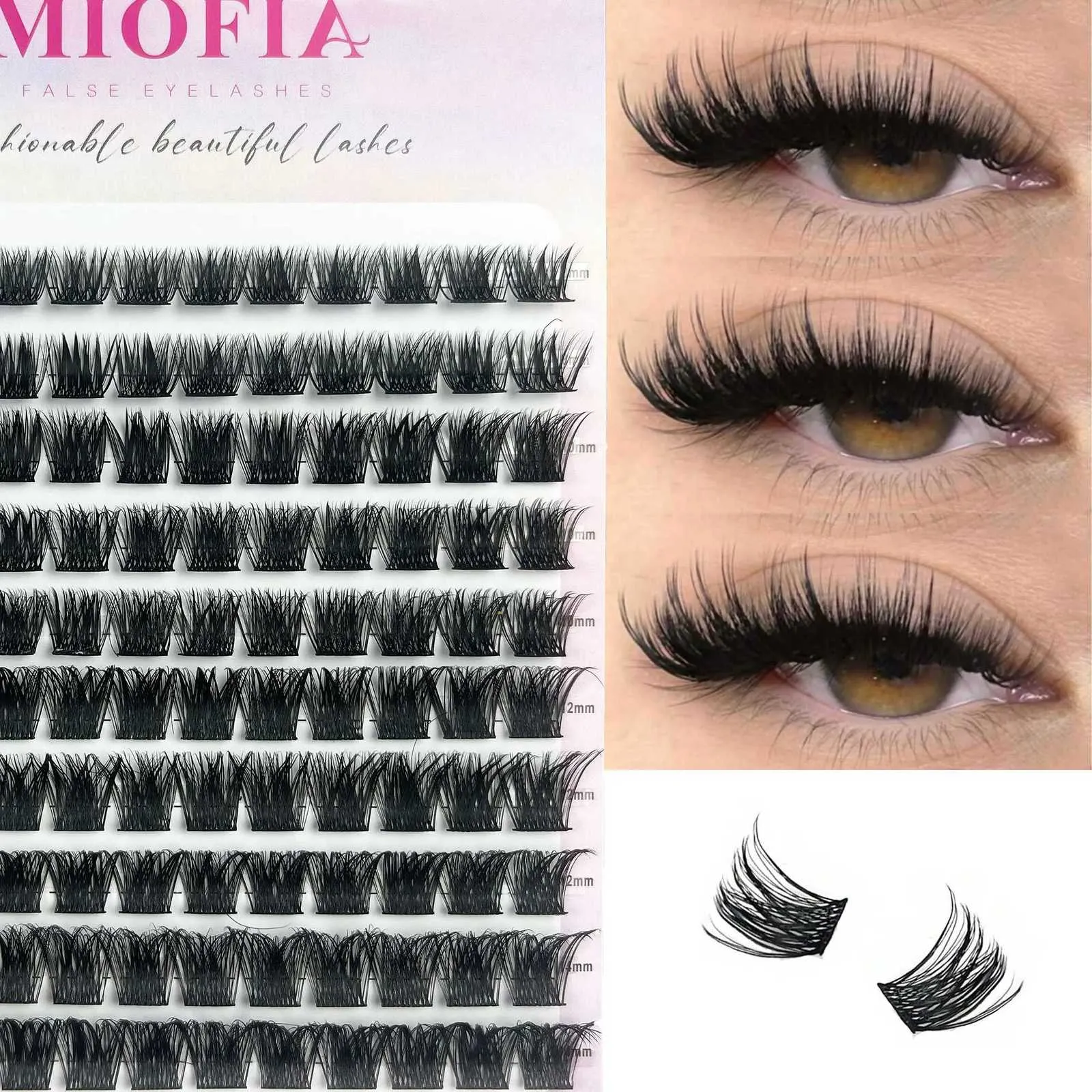 120 Cluster Individual Lashes D Curl 8-14mm Mixed Tray Faux Mink ...