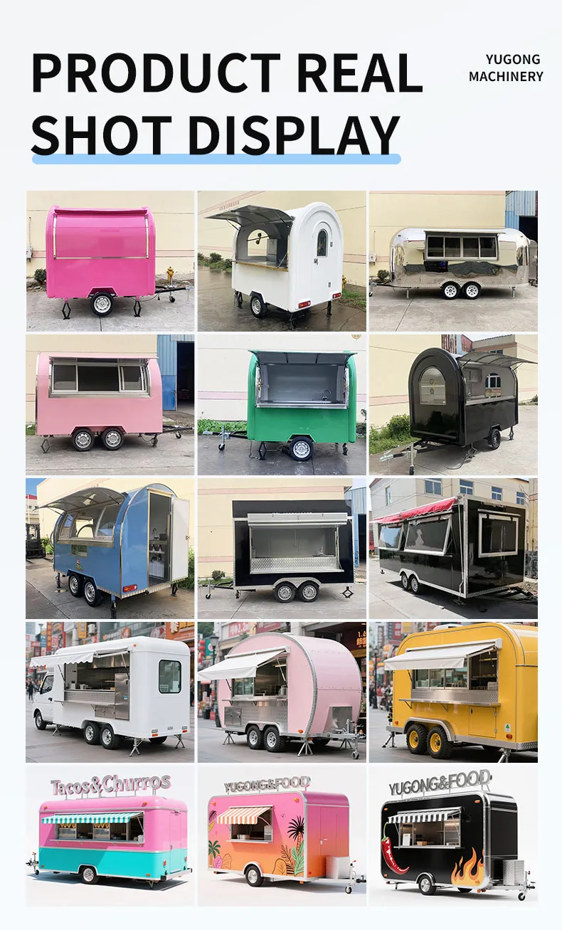Street Mobile Food Cart Mobile Food Caravan Food Truck with Galvanized ...