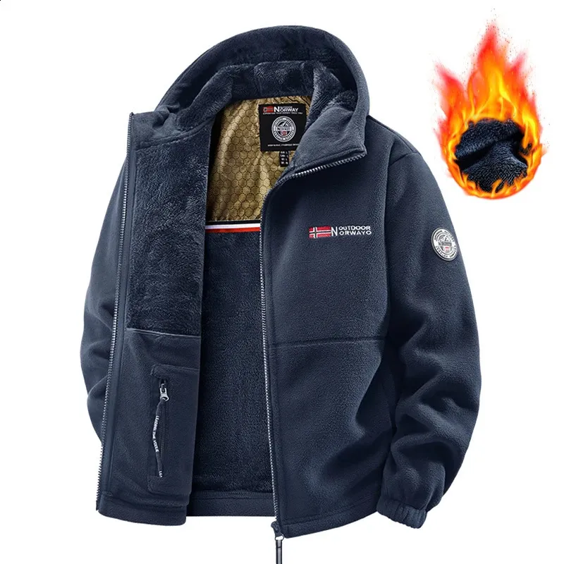 Mens fleece hoodie jacket winter outdoor hooded sweatshirt acetate ...