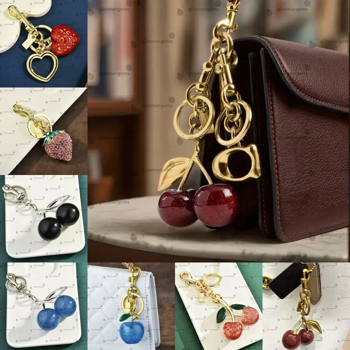 Designer Cherry Keychain Bag Charm For Women ... From Glimmergems, $4. ...