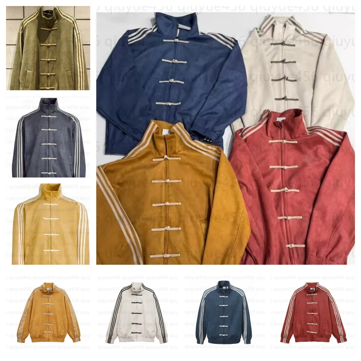 Mens Cotton Blend Vintage Jacket with Zipper Closure Stand Collar ...