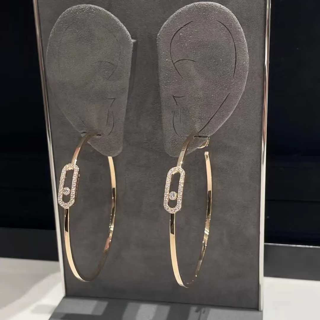 Large Single Diamond Sliding Earrings for Women, Copper with Rose Gold ...