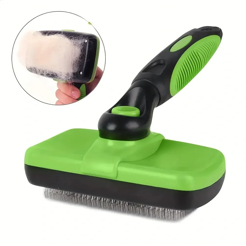 Pet Grooming Tool Self Cleaning Shedding Comb Dog Hair Remover Brush ...