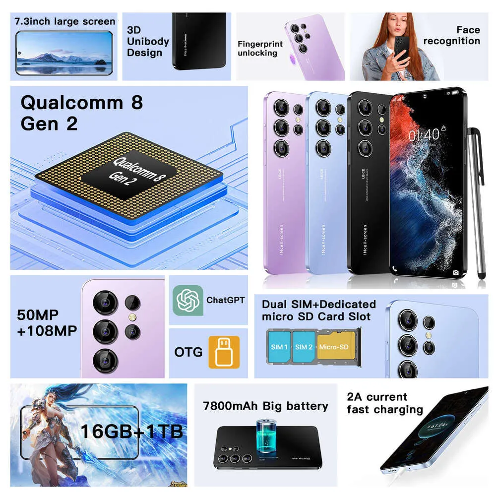 S23 Ultra Phone 3GB RAM 64GB Memory True 4G Network Octa-Core ...