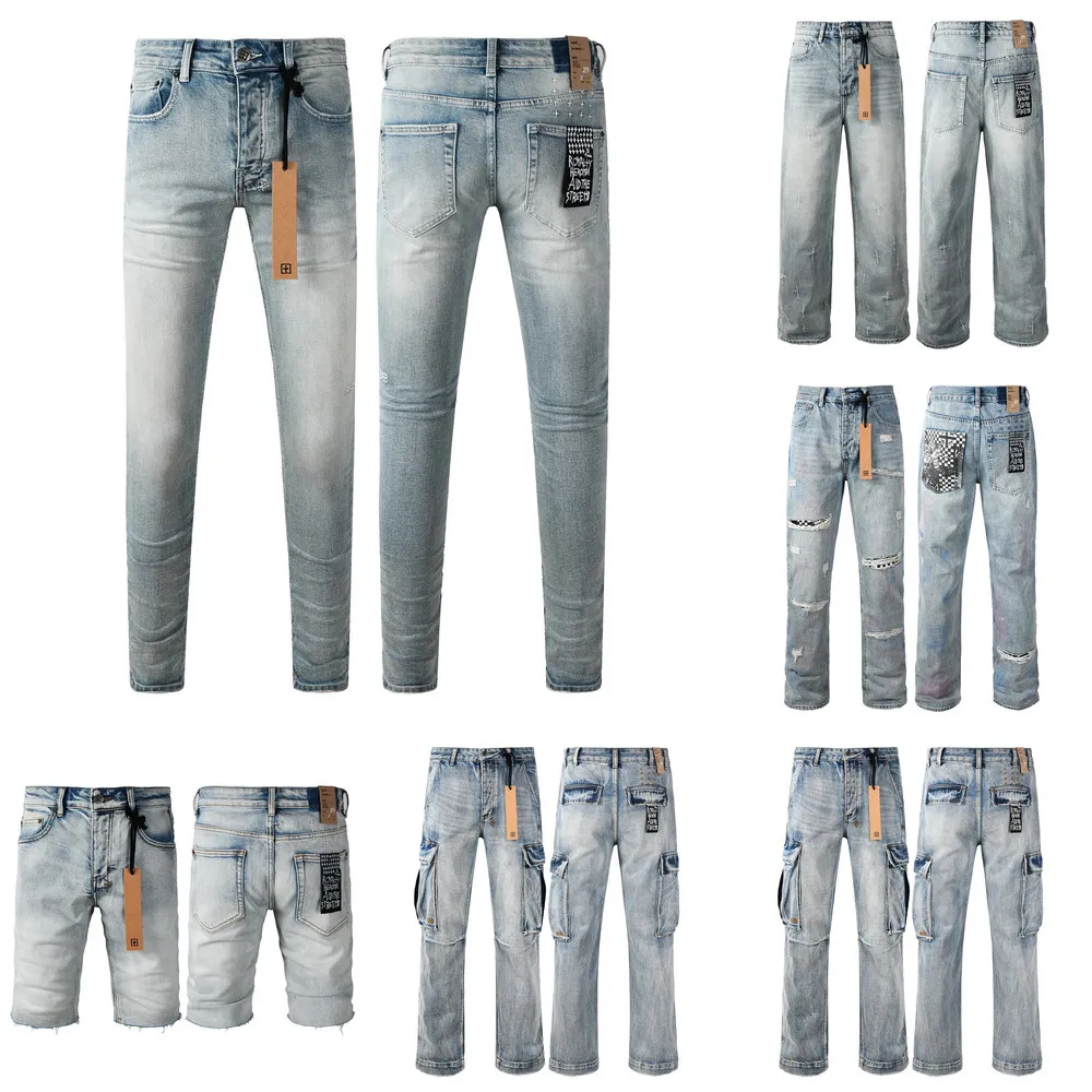 Men's ripped biker jeans 32 waist low waist straight fit denim twill ...