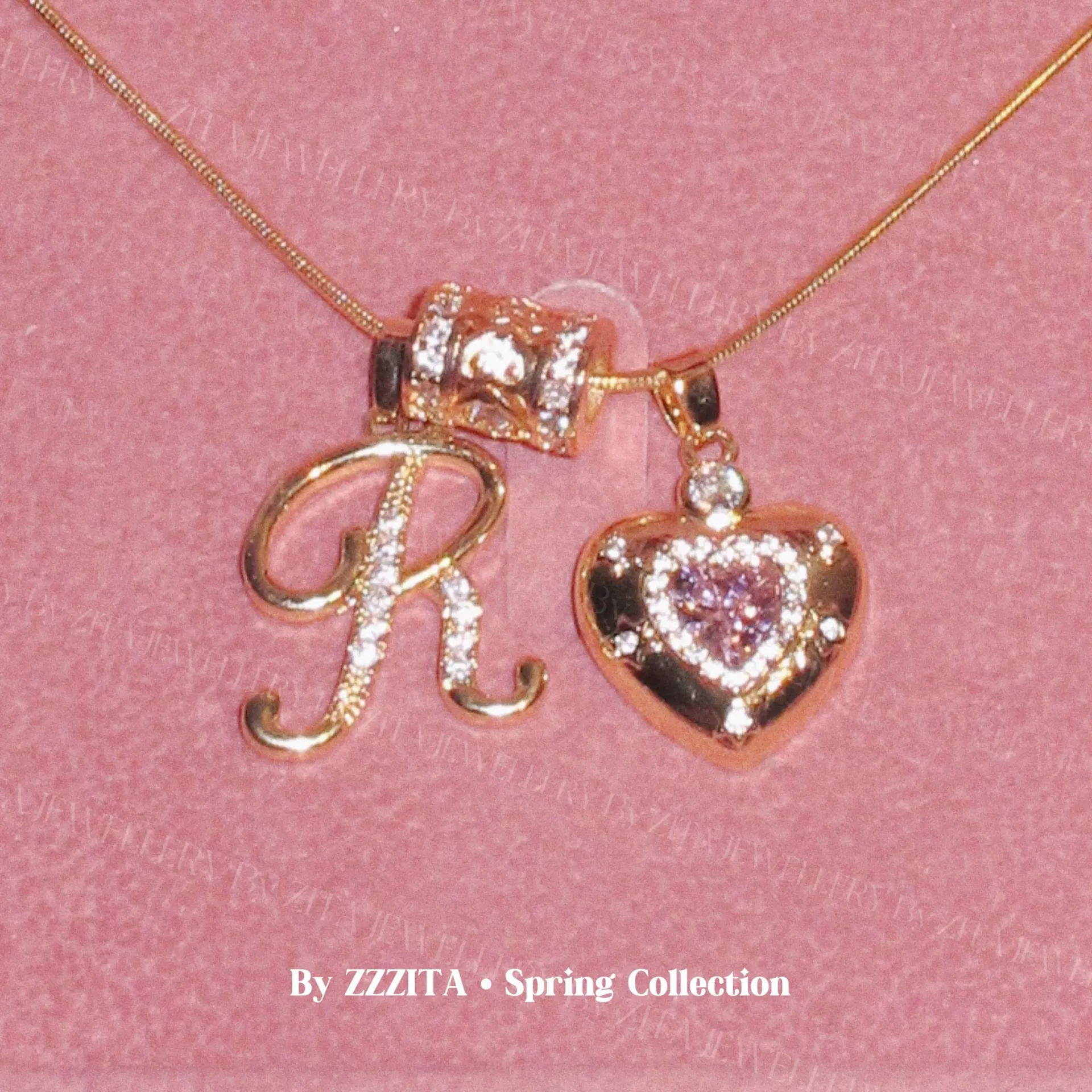 Girl love letter necklace 14K gold plated stainless steel twisted ...