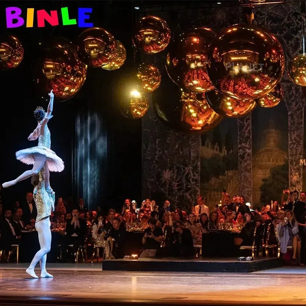 Iridescent Silvery Inflatable Mirror Ball Giant Disco Sphere for ...