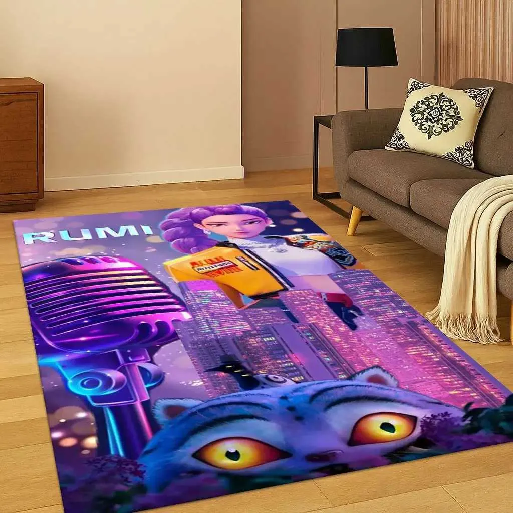 Luxury 3D Demon Hunters Rumi Mira Zoey Music Carpet Rug Non-slip ...