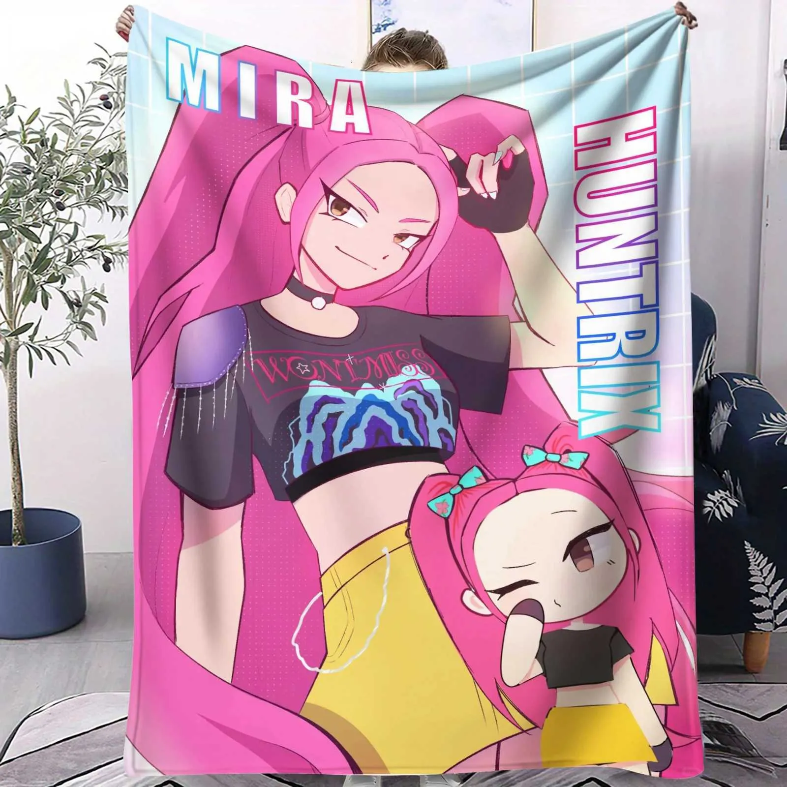 Anime Flannel Blanket 59x78.7 in 150x200 cm Soft Polyester Acrylic ...