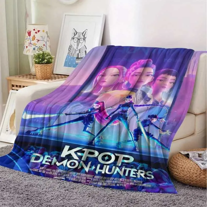 Luxury K-Pop Demon Hunters Plush Throw Blanket 70x100cm to 150x200cm ...