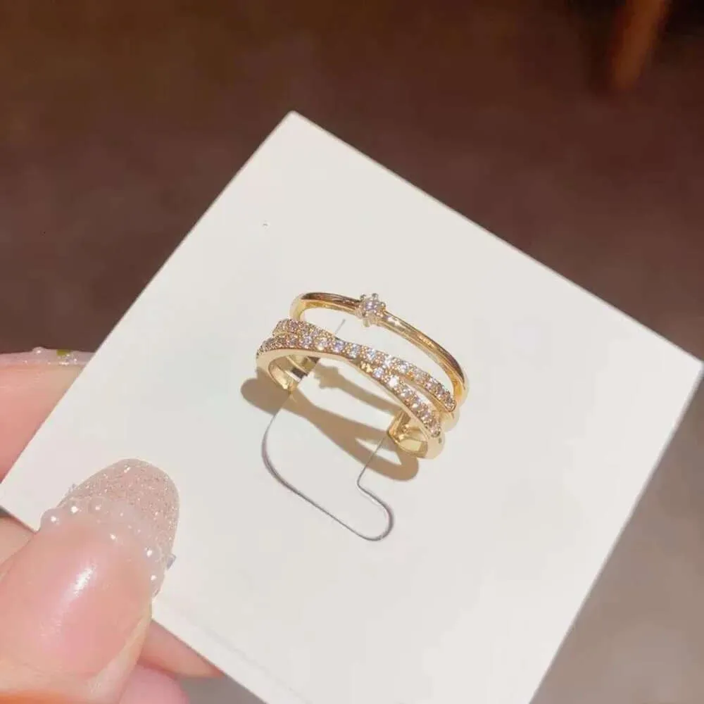 Moissanite Ring Men's Silver-Plated Minimalist Double Layer Open Finger ...