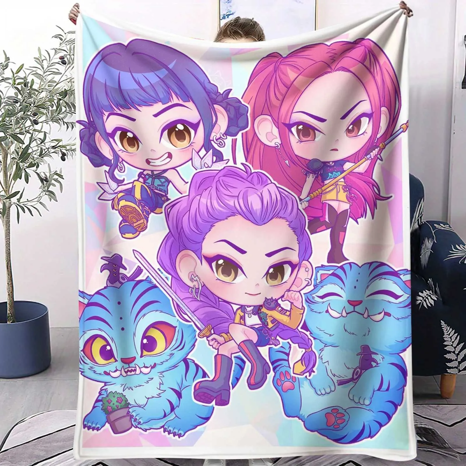 Anime Flannel Throw Blanket 59 × 78.7 in 150 × 200 cm Polyester Acrylic ...