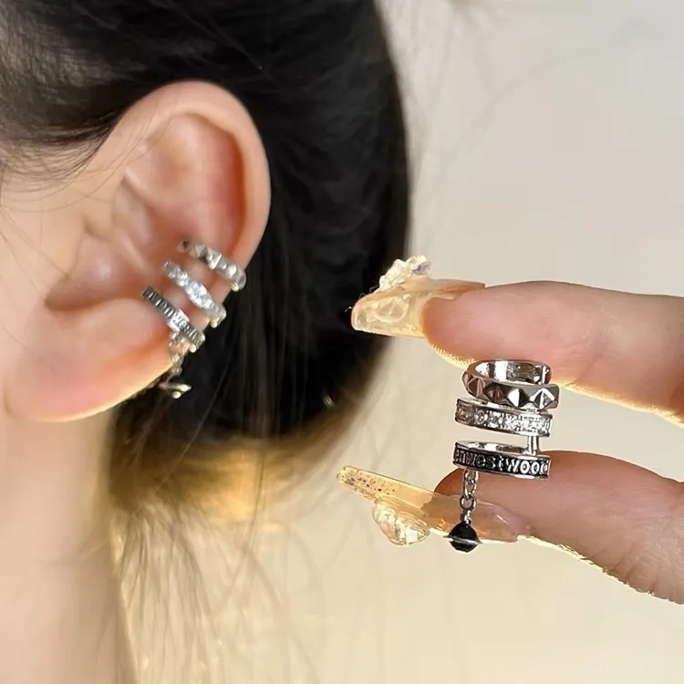 Designer Copper Gold-Finish Rhinestone Stud Earrings with Three-Layer ...