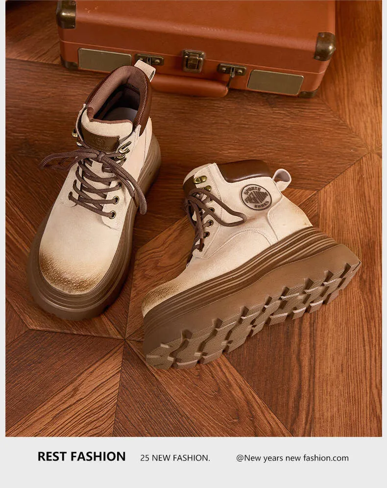 Mid-Calf Western Boots for Women Unisex Zip Style Genuine Leather Upper ...