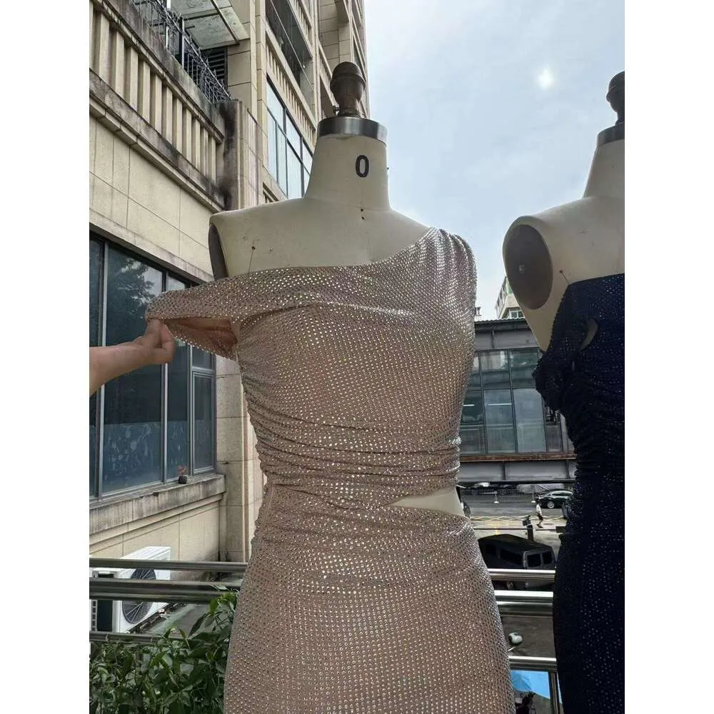 Rhinestone Mermaid Long Dress Floor-Length Polyester Ball Gown with ...