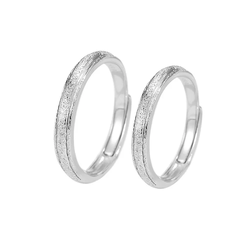 TaiYang 2025 Matching Plain Band Couple Ring Set, S925 Silver-Plated ...