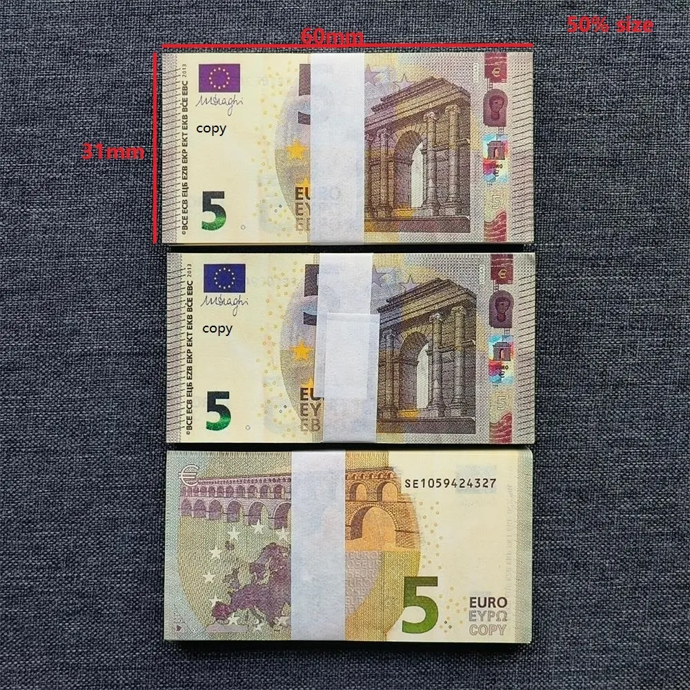 3A Realistic Euro Currency Notes 10 20 50 100 Paper Props 2.65 × 1.42 ...