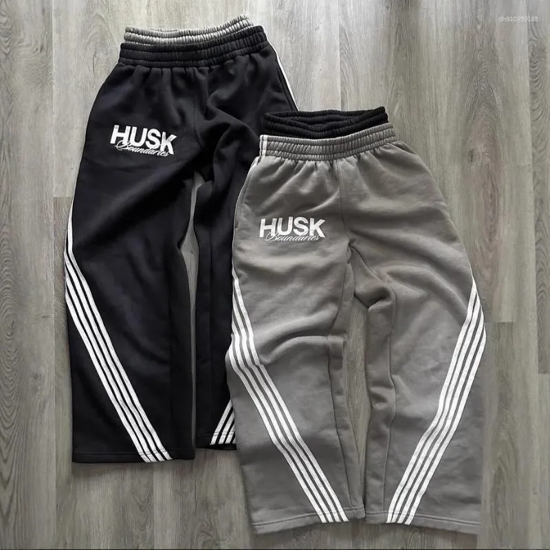 Men's Y2K Hip Hop Jogging Pants with Letter Patch, Double Layer Design ...