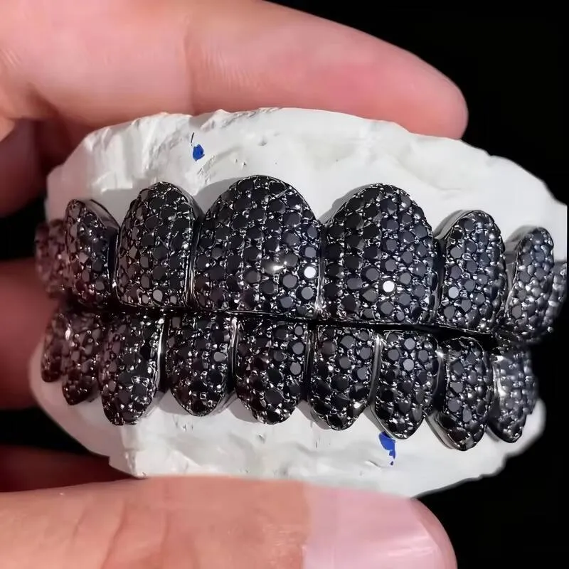 Custom Teeth Grillz Iced Out Black VVS Moissanite... From Qwqq, $28.63 ...