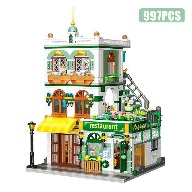 Creative 997-Piece Street View Chinese Restaurant Model Building Blocks ...