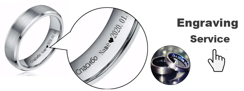 6mm and 8mm Tungsten Ring for Couple with Abalone Shell Inlay and Onyx ...