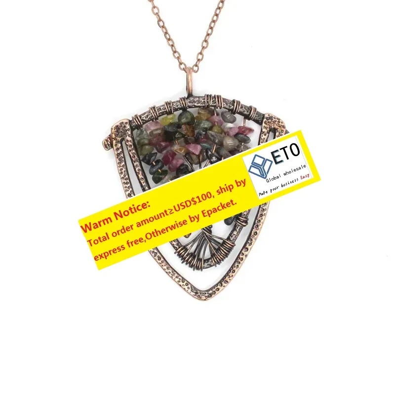 Chakra Crystal Pendant Natural Quartz Tree of Life Pendant Antique ...