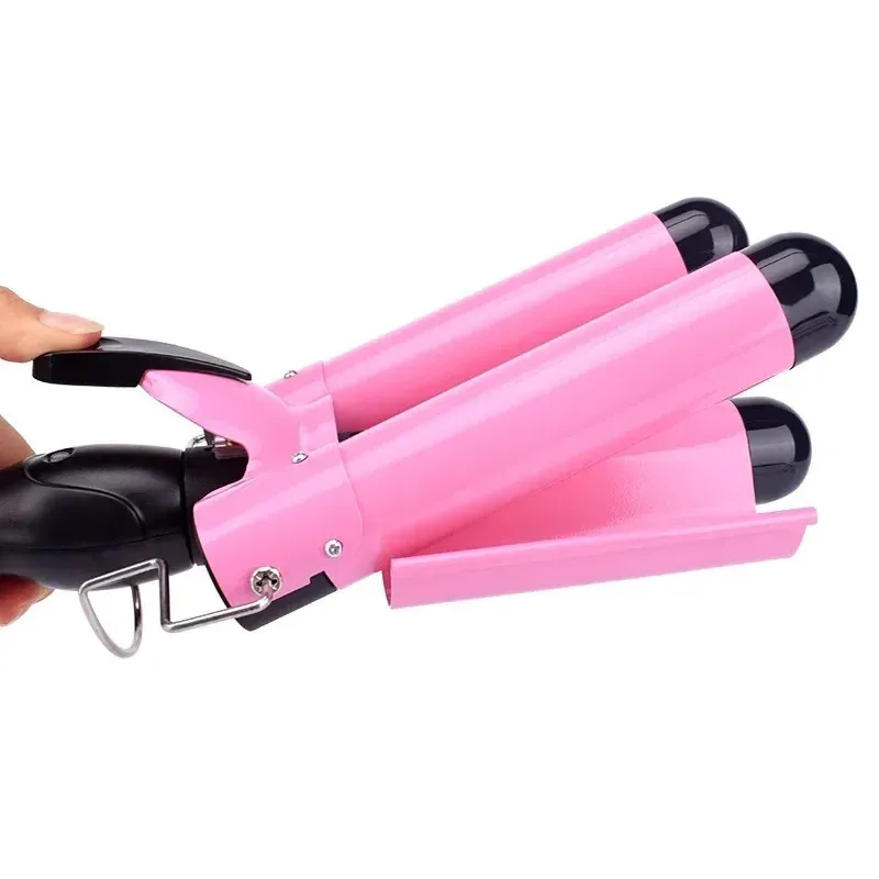 Electric Curling Stick Three-Tube Water Ripple Perm Wavy Curling Iron ...