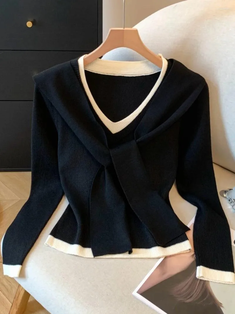 Women's Knit Nylon Sweater Set with Bow Decoration and Hood for Autumn ...