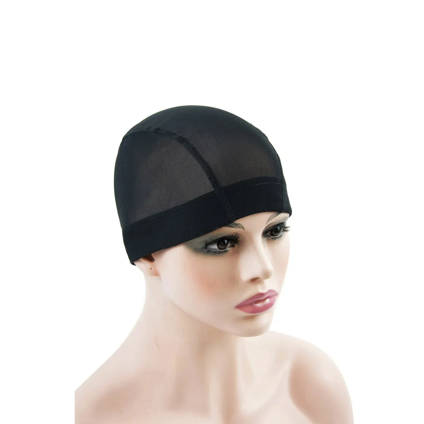 Black Elastic Nylon Mesh Dome Wig Caps M/L Stretchable Hair Nets for ...