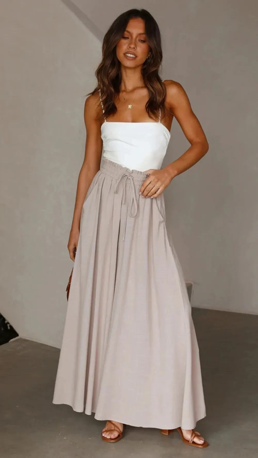 Women's Wide Leg Bootcut Capri Pants with Elastic Waistband Size 25 for ...