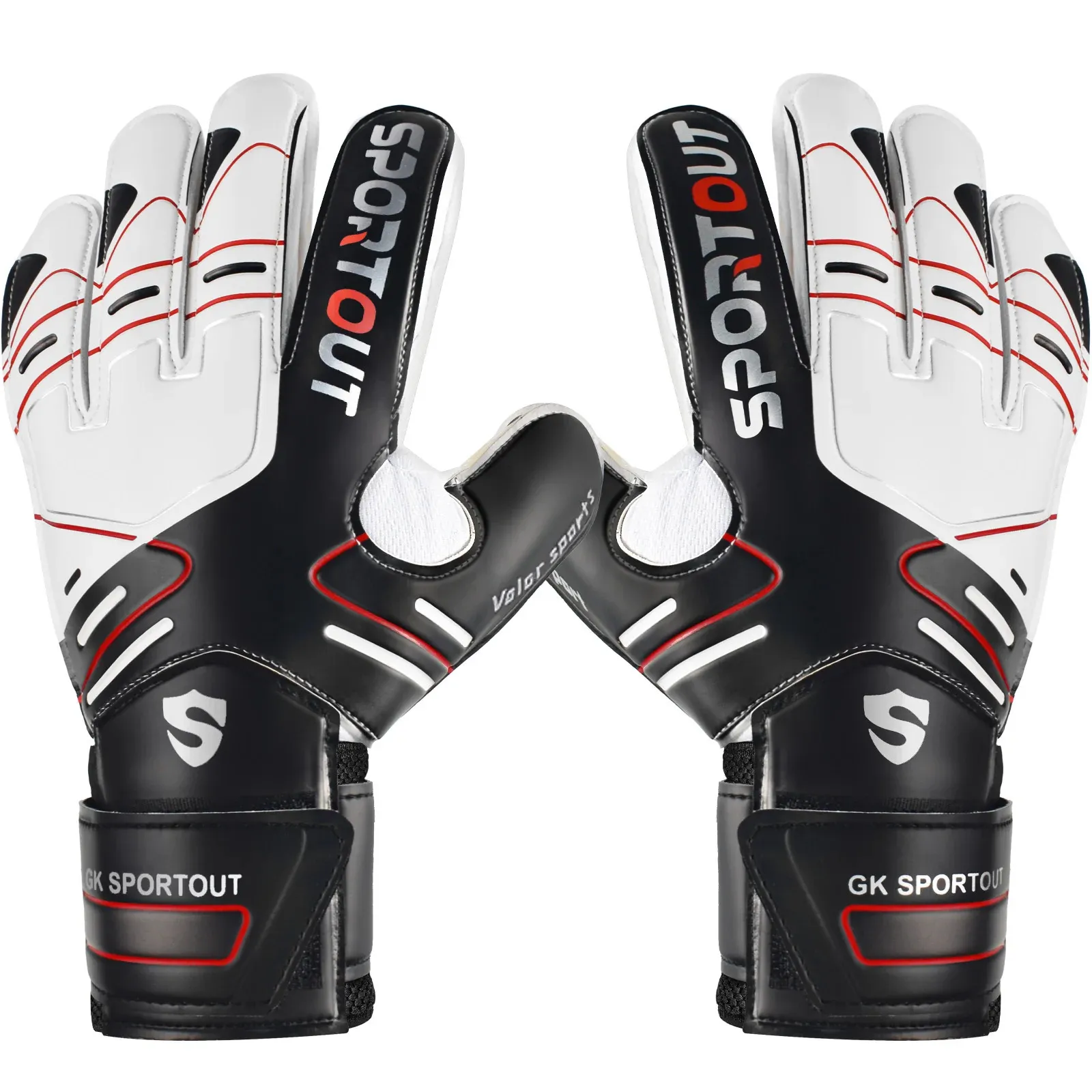 Sportout Unisex Youth Adult Goalkeeper Gloves with 43 mm Latex Palm and ...
