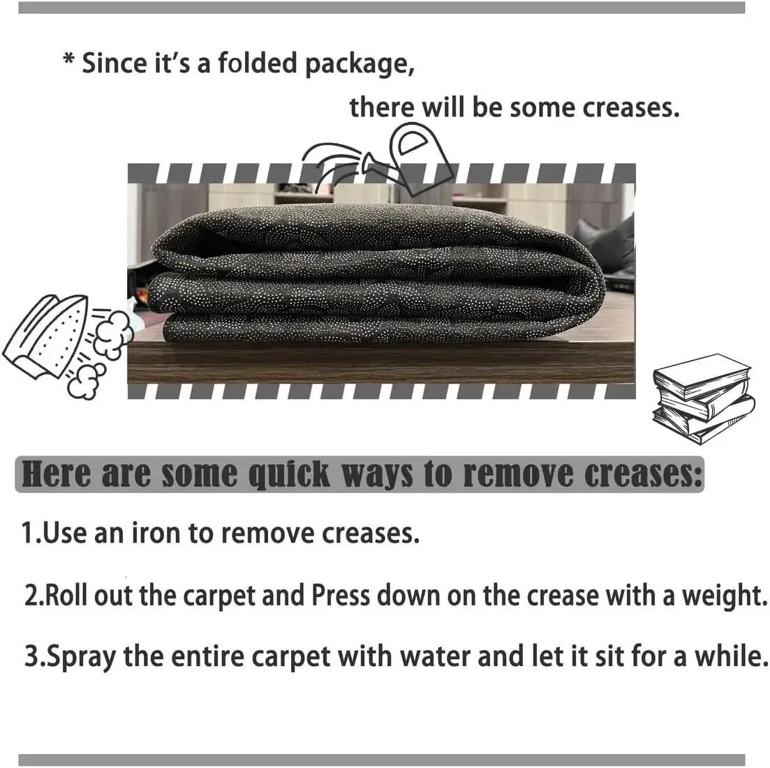 VIKAMA Semicircular Large Acrylic Bathroom Floor Mat Water Absorbent ...