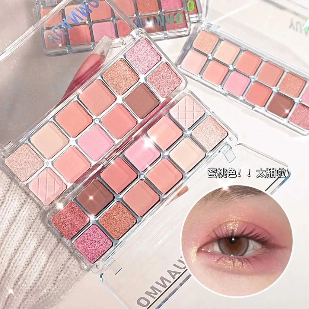 12-Color Sparkle Eyeshadow Palette with Pearlescent Glitter for Stage ...