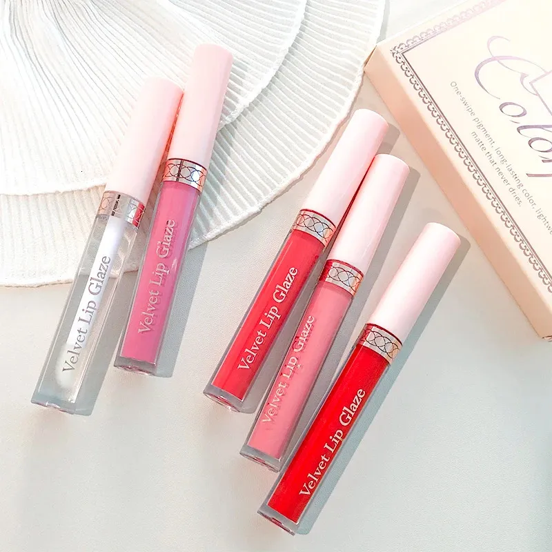 matte liquid lipstick set waterproof non-stick long-lasting lip gloss ...