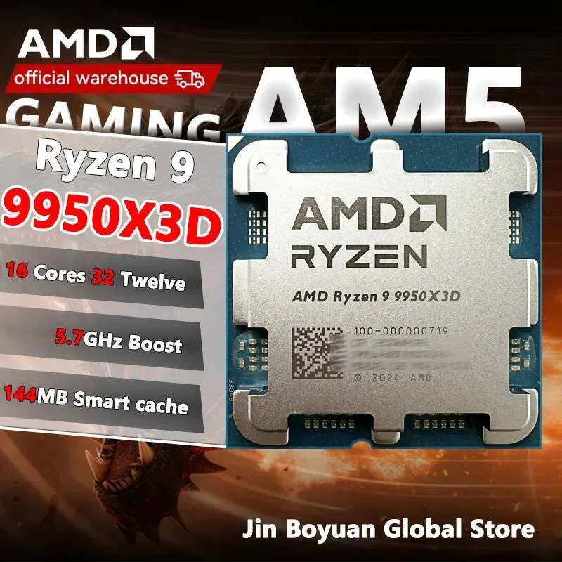 Ryzen 9 9950X3D AMD R9 9950X3D CPU プロセス 新しい 57GHz 16 コア 32 スレッド 144MB ...