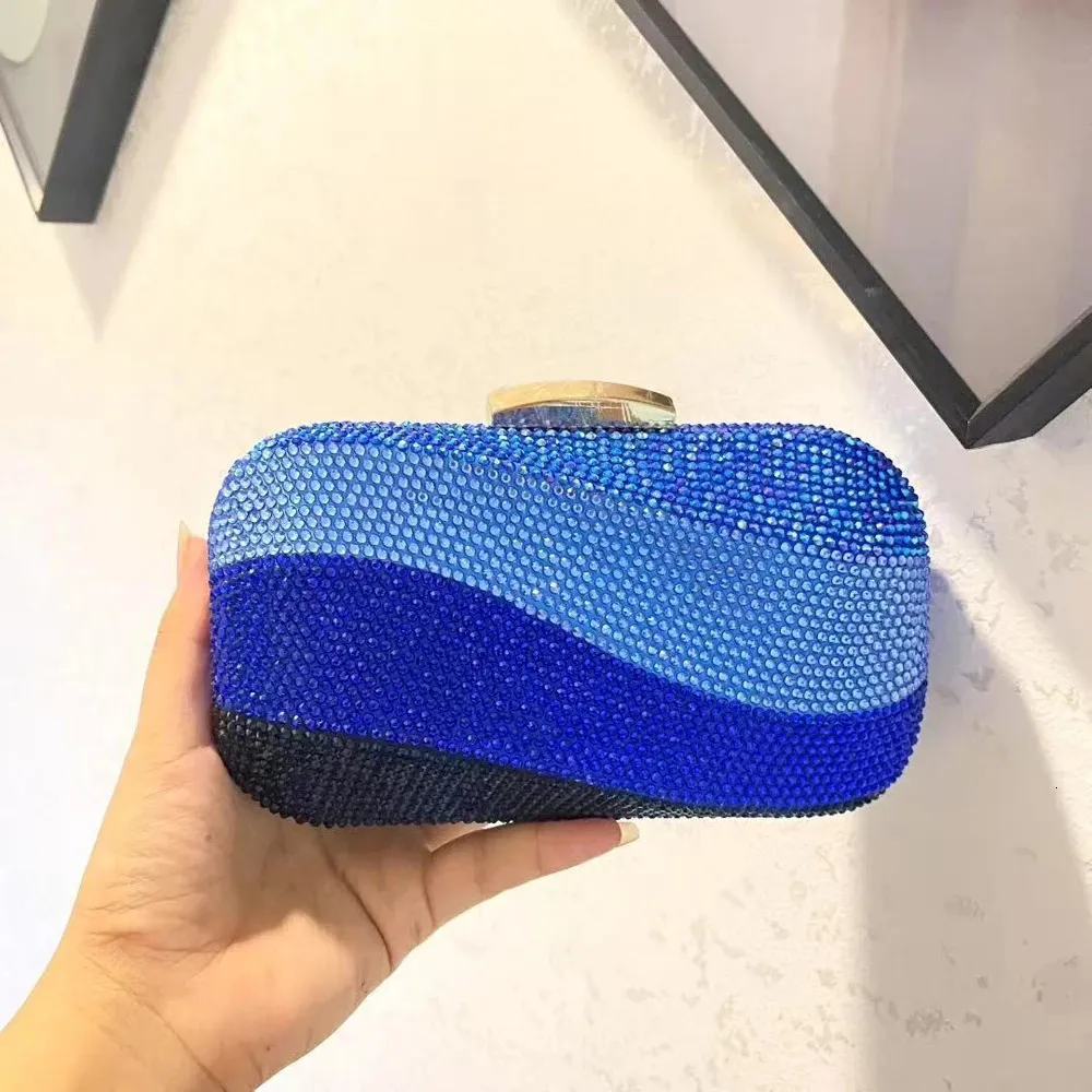 Colorful Rainbow Diamond Rhinestone Clutch Purse Evening Shoulder Bag ...