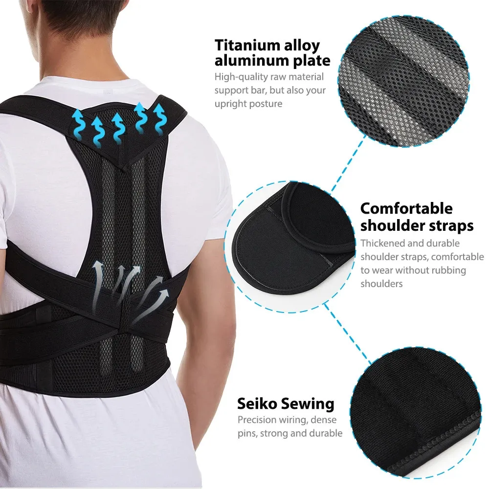 Alloy Posture Corrector Belt for Adults Above 13, Orthopedic Back Brace ...