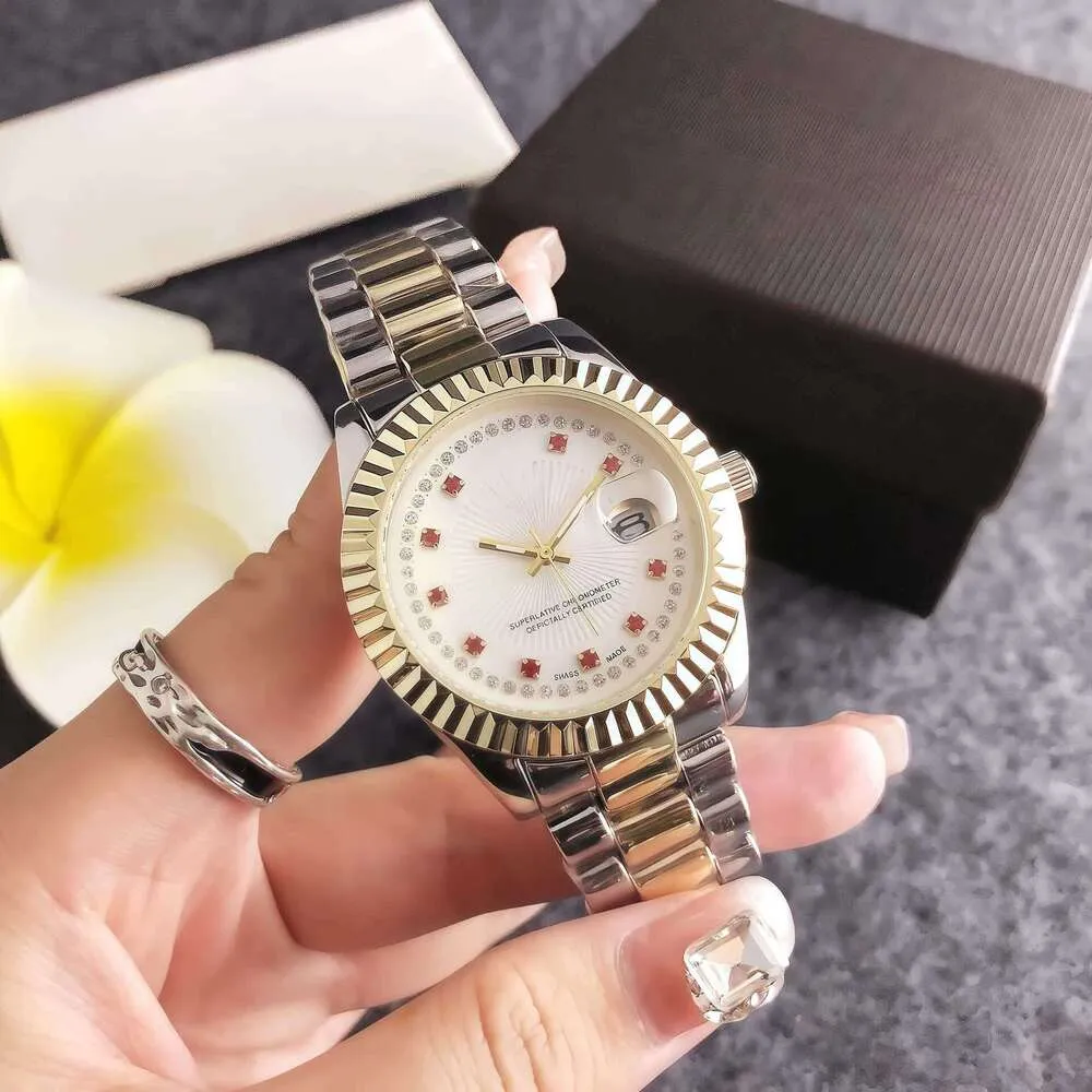 Women's stainless steel quartz watch with chronograph and hardlex dial ...