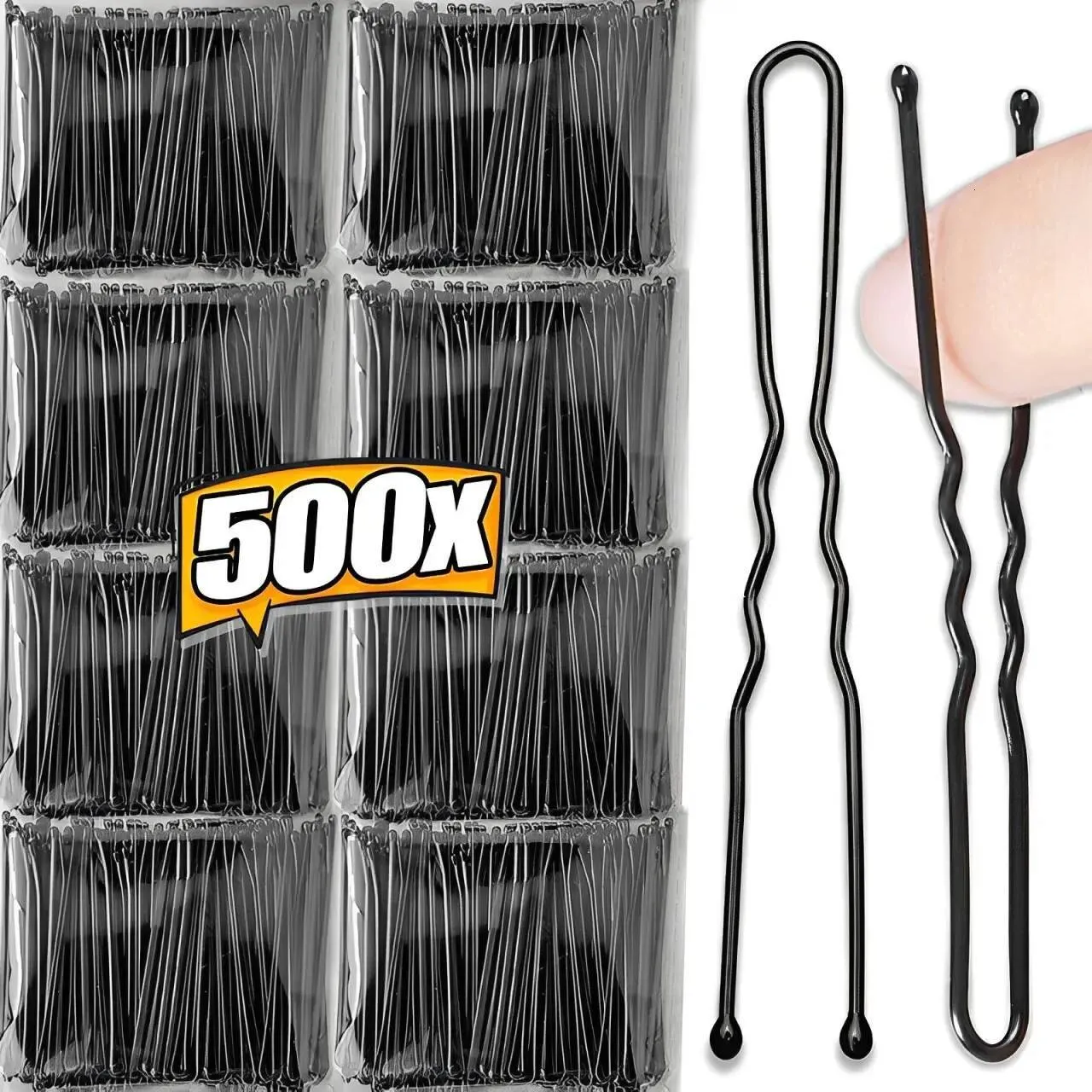 Red U-Shaped Bobby Pin Hair Clips for Women, Alloy Metal with 18K Gold ...