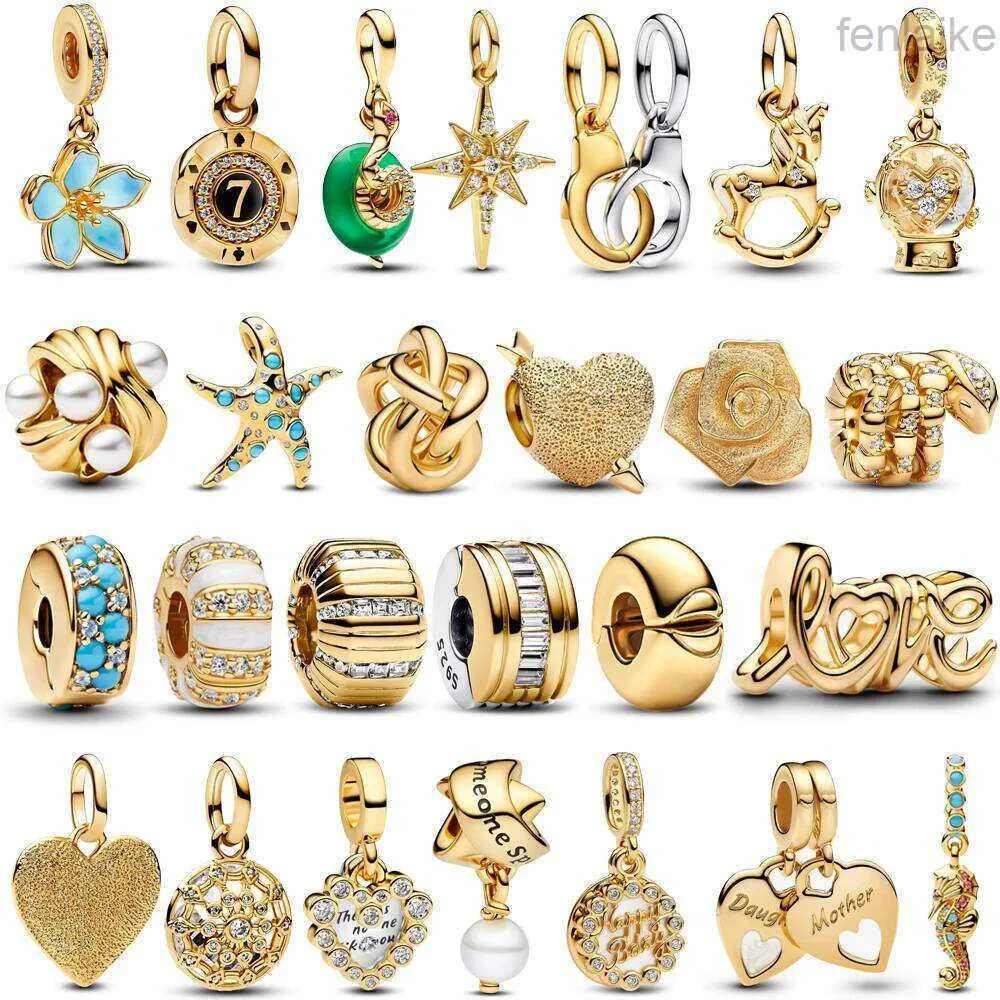 Sterling Silver 18K Gold Plated Seahorse Dangle European Bead Charm for ...