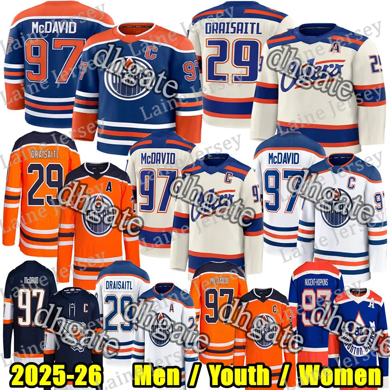 Edmonton Oilers #97 Connors McDavids, #29 Leon Draisaitl, Zach Hyman ...