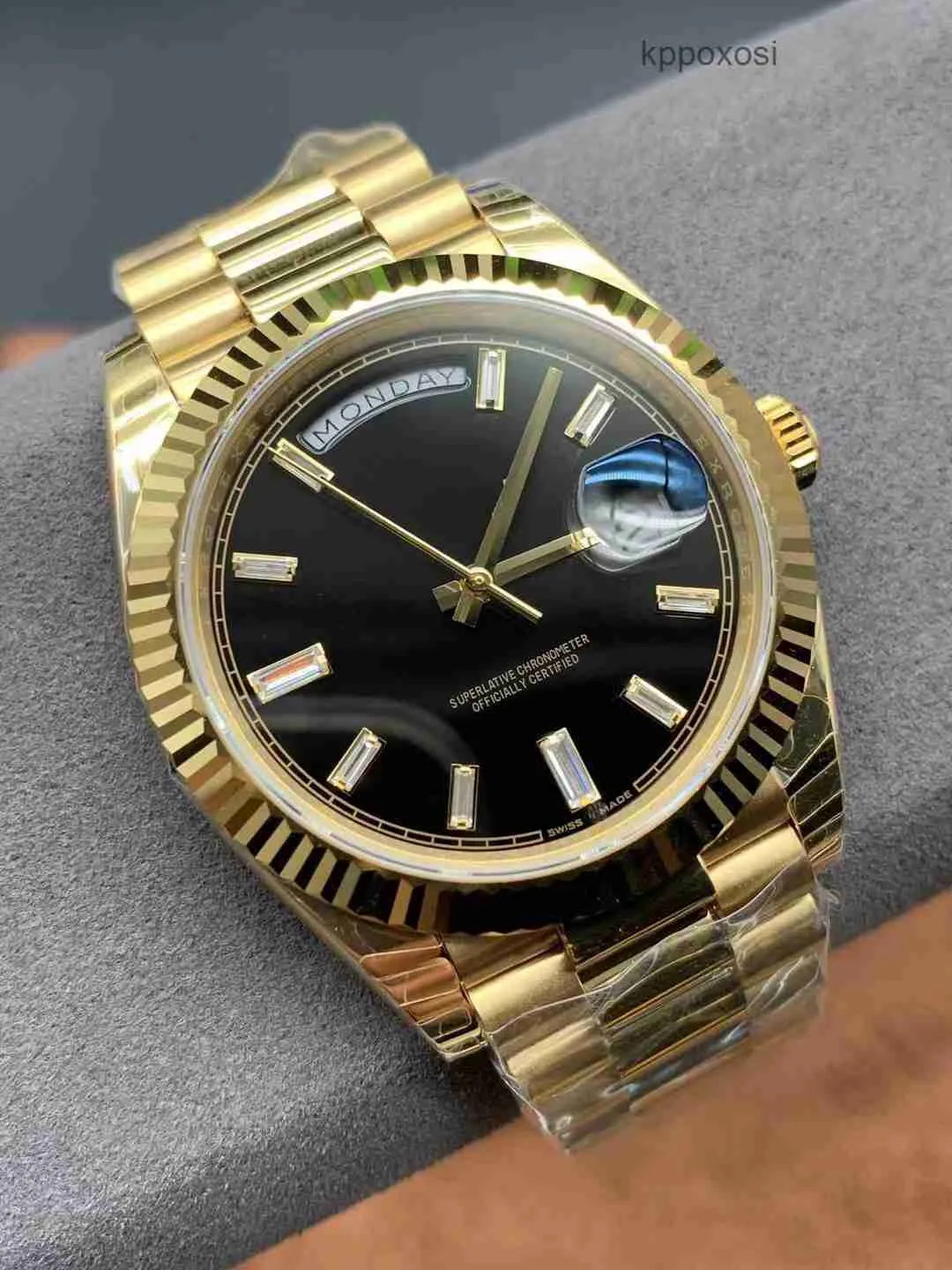 Men's mechanical automatic watch 40mm stainless steel case sapphire ...