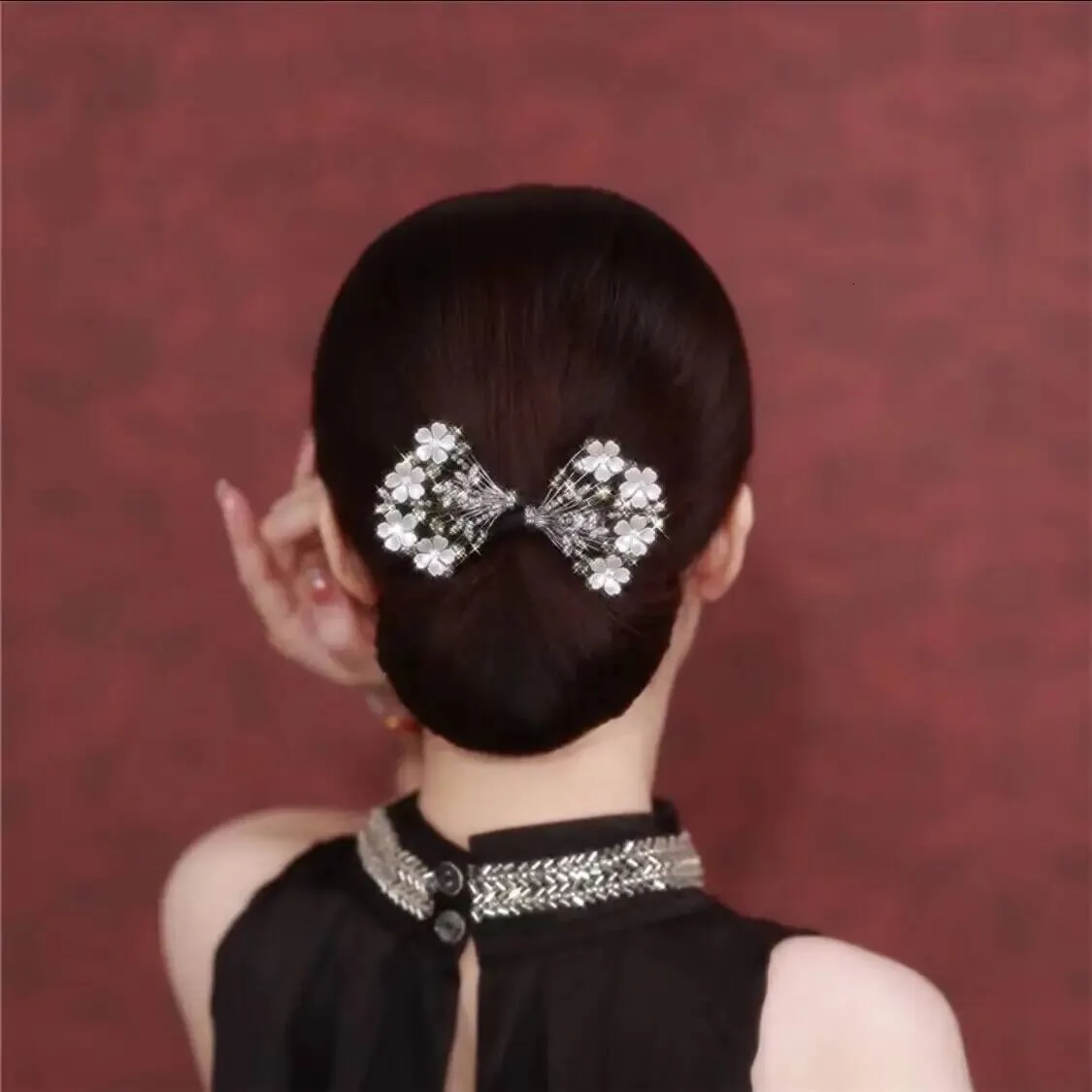 Butterfly Hair Clips for Women Blue Alloy with White Agate Stone and ...