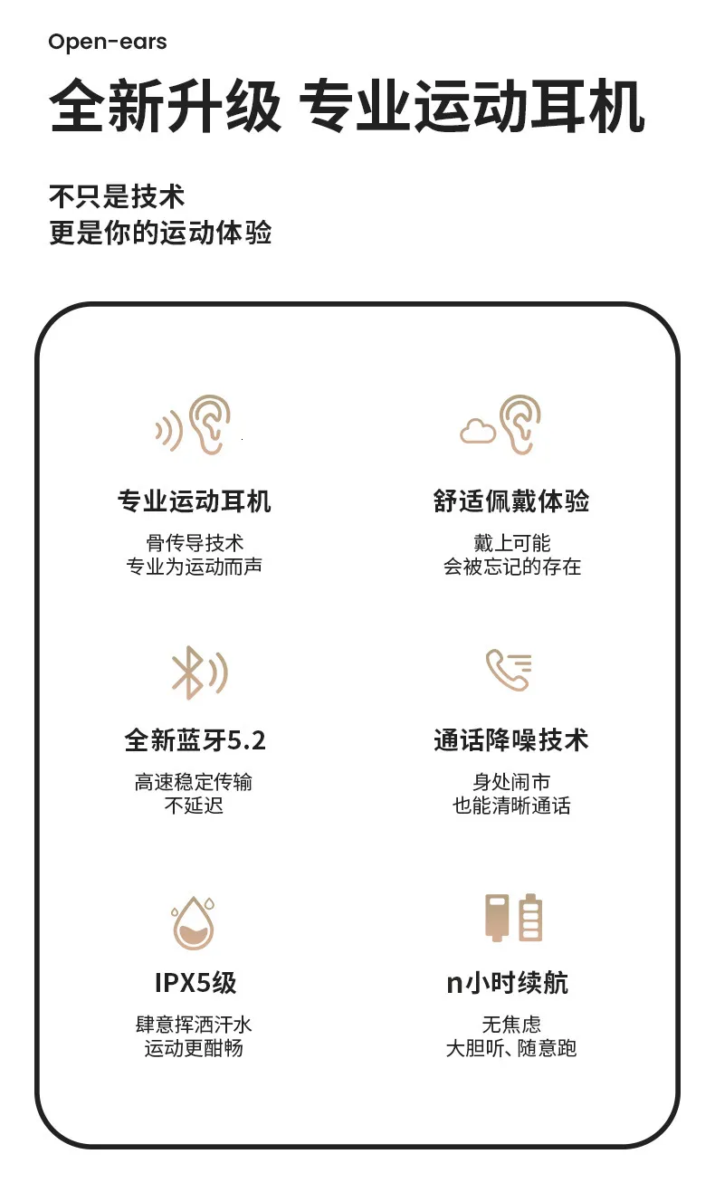 AS22 OPENEAR Rondo Wired Bone Conduction Earphone with Noise Cancelling ...